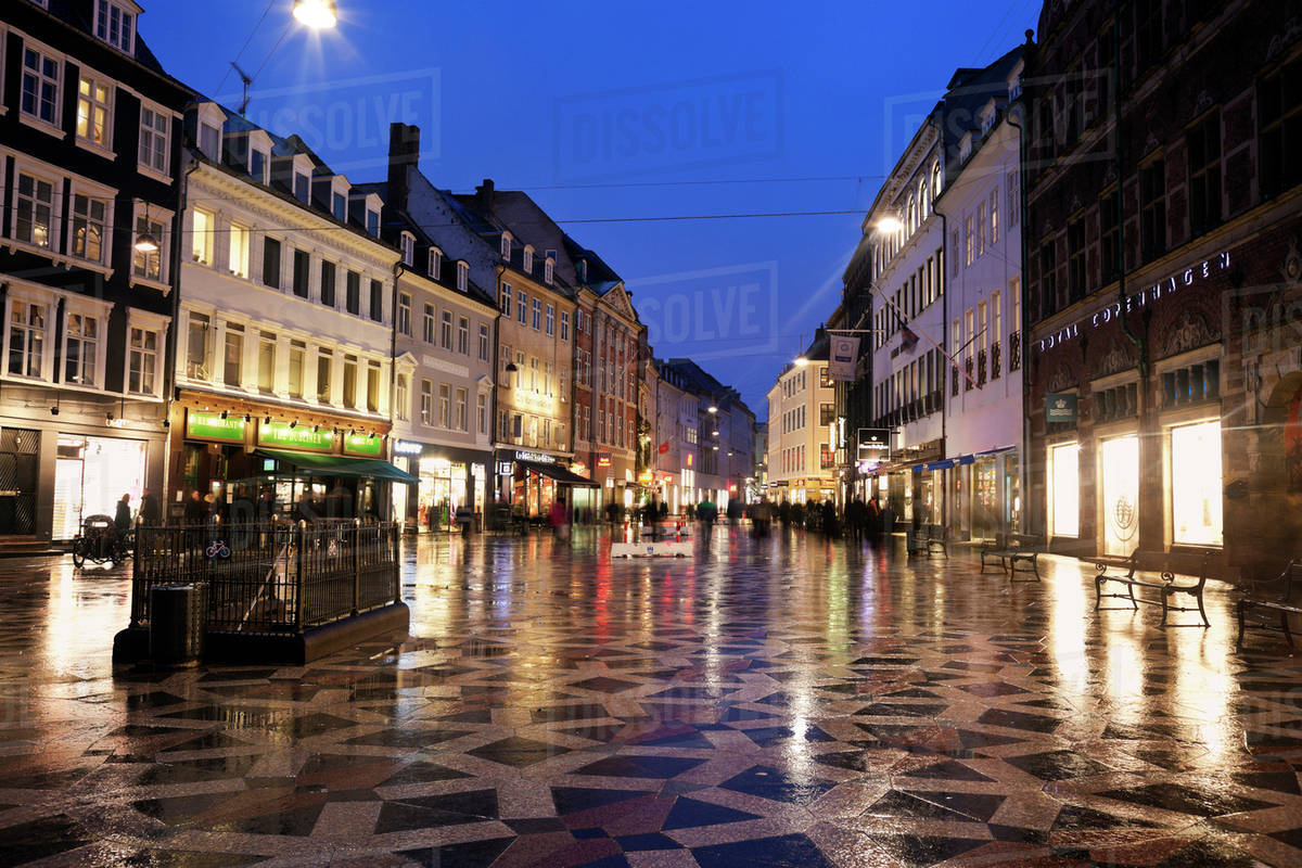 Street scene at dusk - Royalty-free Stock Photo | Dissolve