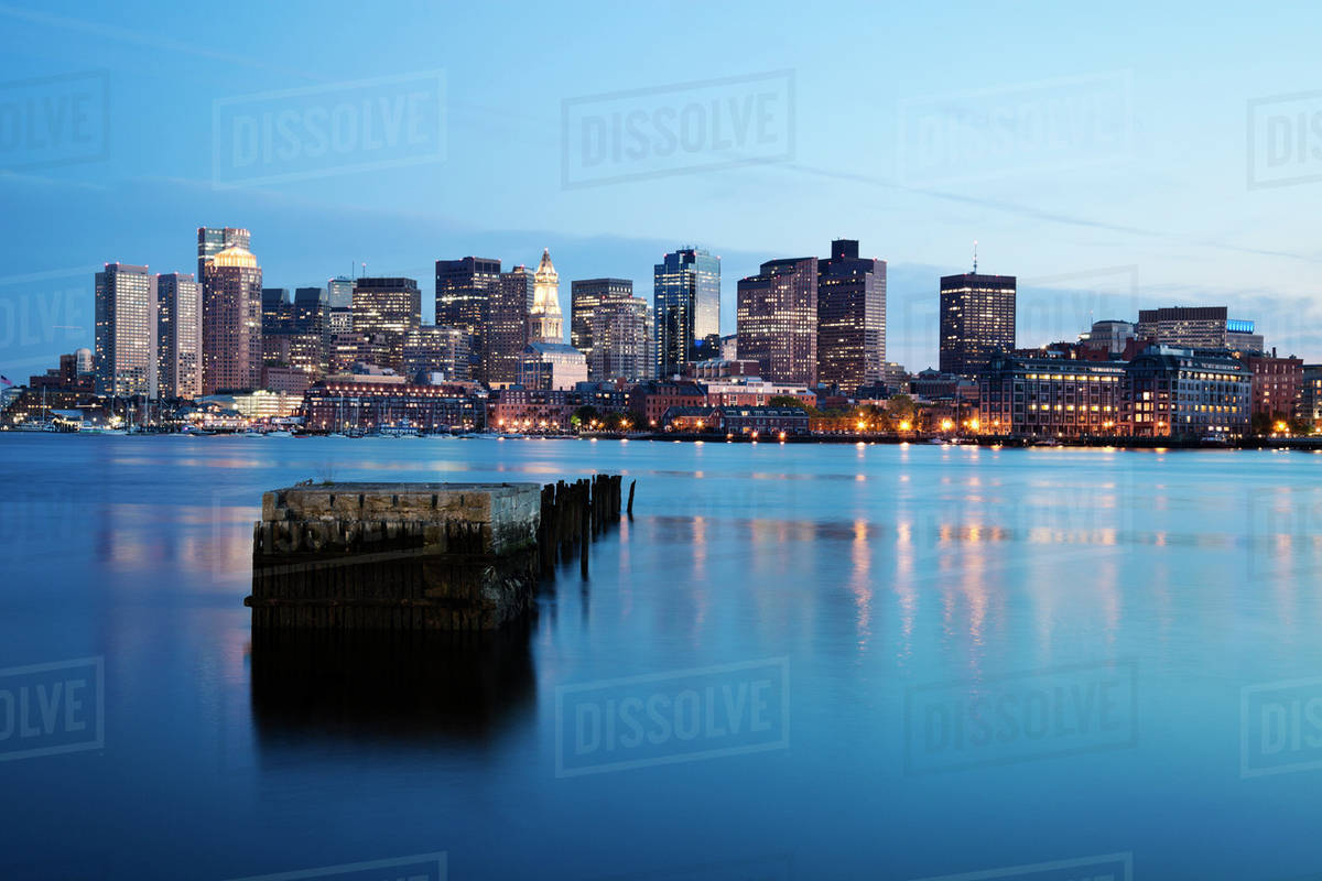 Boston at sunset - Royalty-free Stock Photo | Dissolve