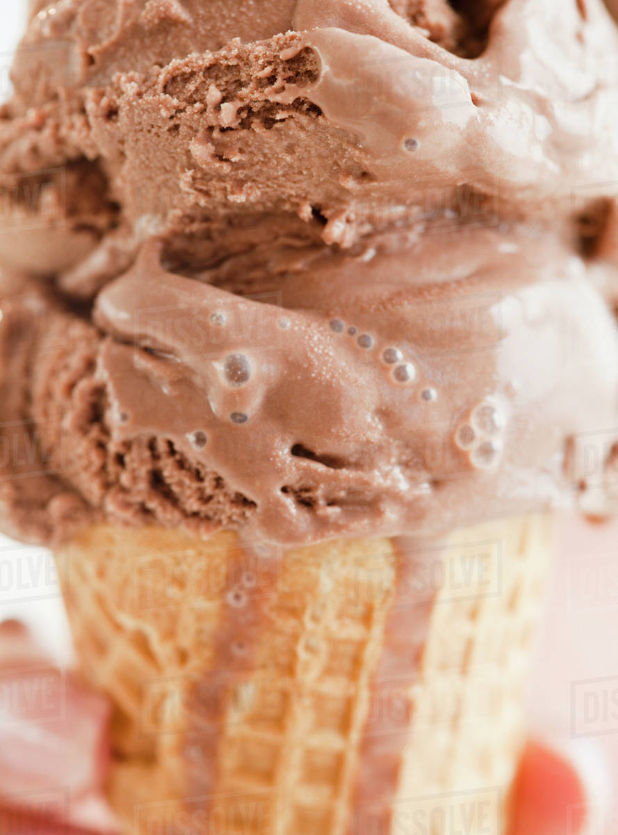 Close up of melting chocolate ice cream - Stock Photo - Dissolve