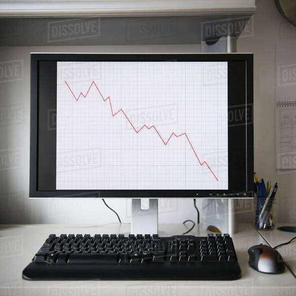 Close up of chart on monitor - Stock Photo - Dissolve