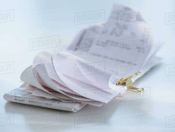 Studio Shot, Stack of receipts - Royalty-free Stock Photo | Dissolve