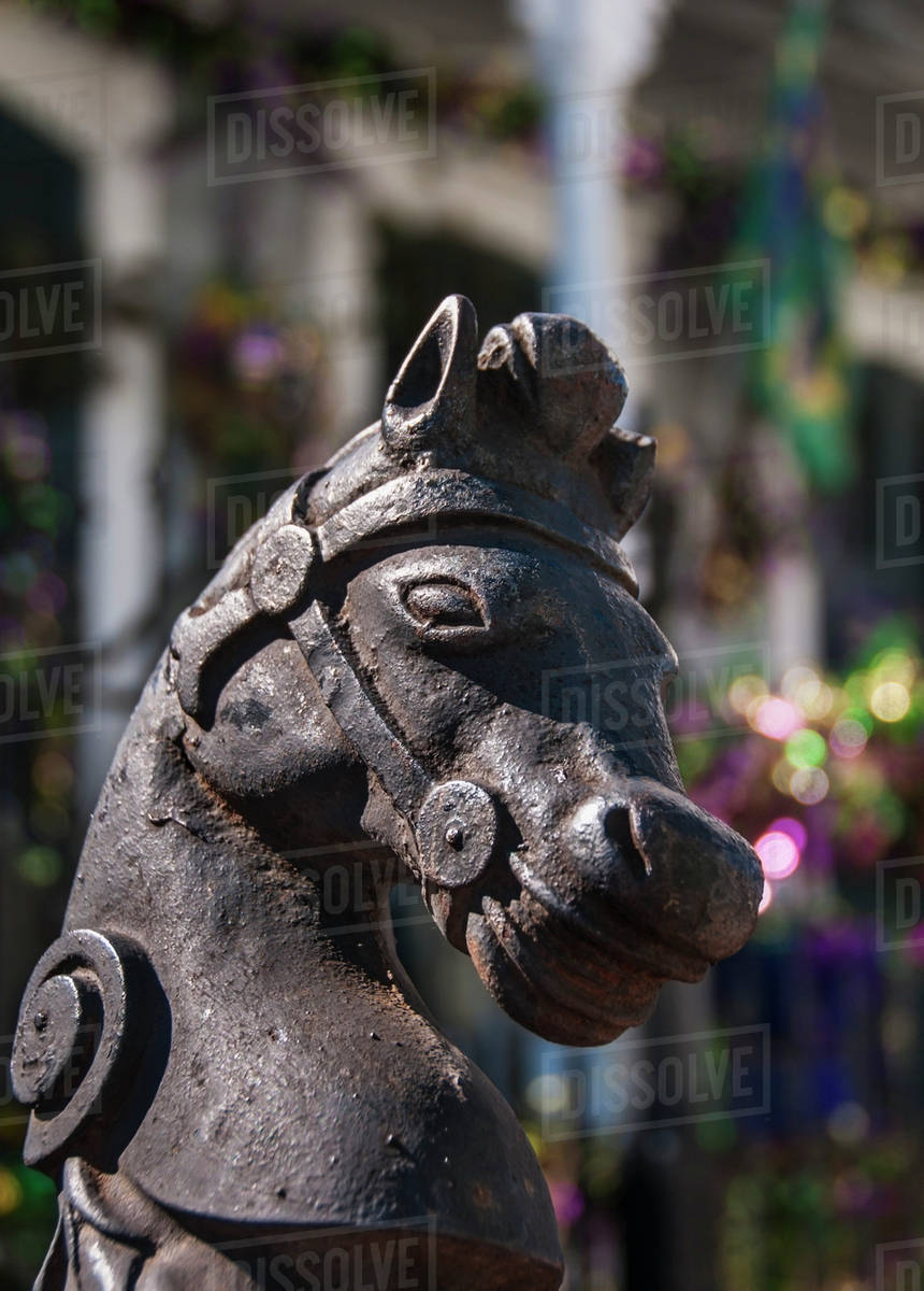 Horse statue in front of old building - Royalty-free Stock Photo | Dissolve
