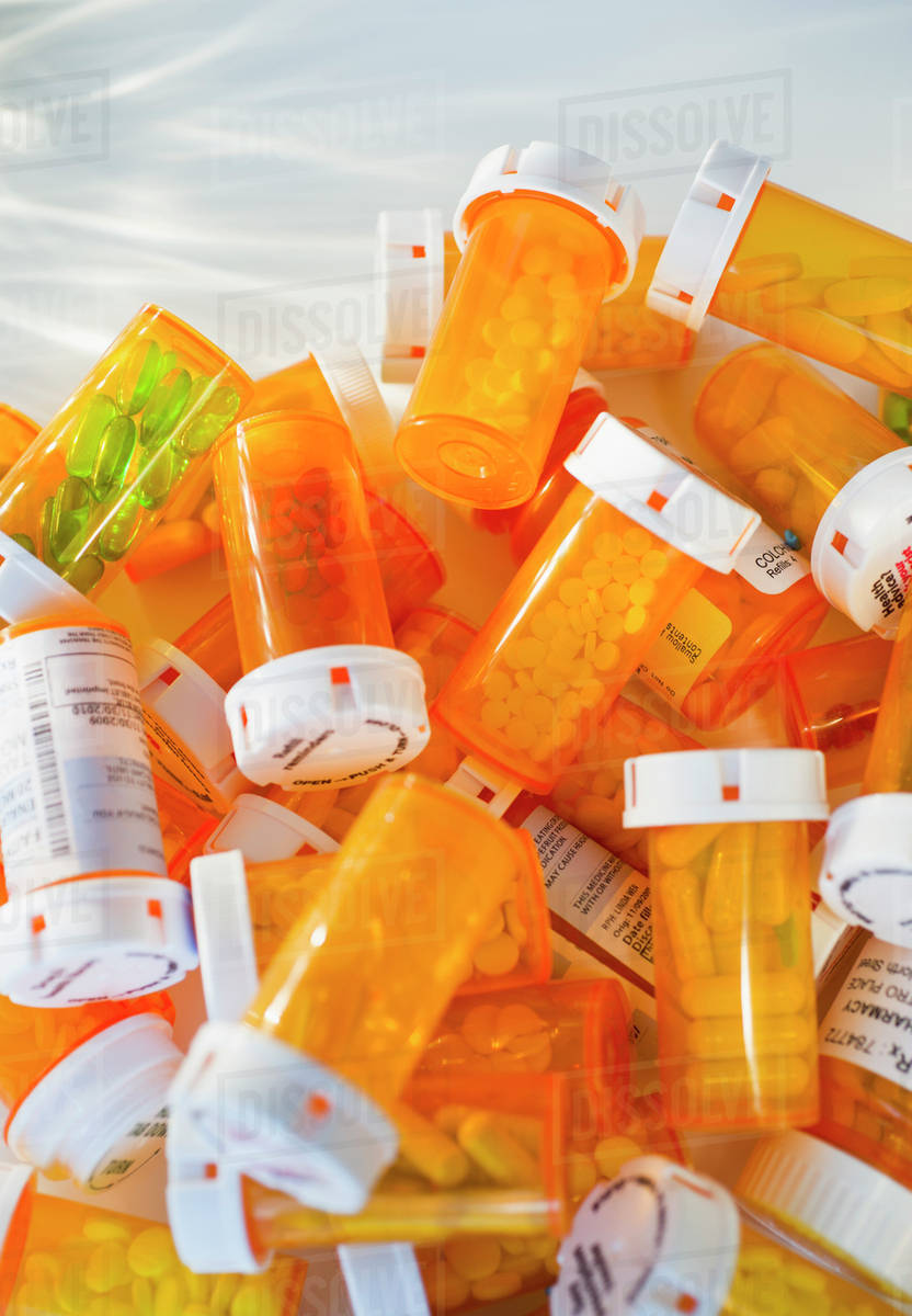 Bottles of prescription medication - Stock Photo - Dissolve