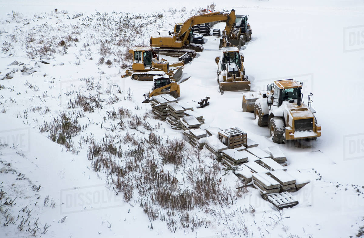 Construction site in winter - Stock Photo - Dissolve