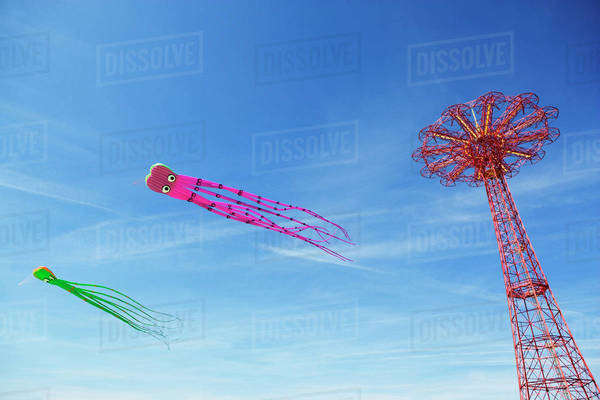 Kites and amusement park ride - Royalty-free Stock Photo | Dissolve