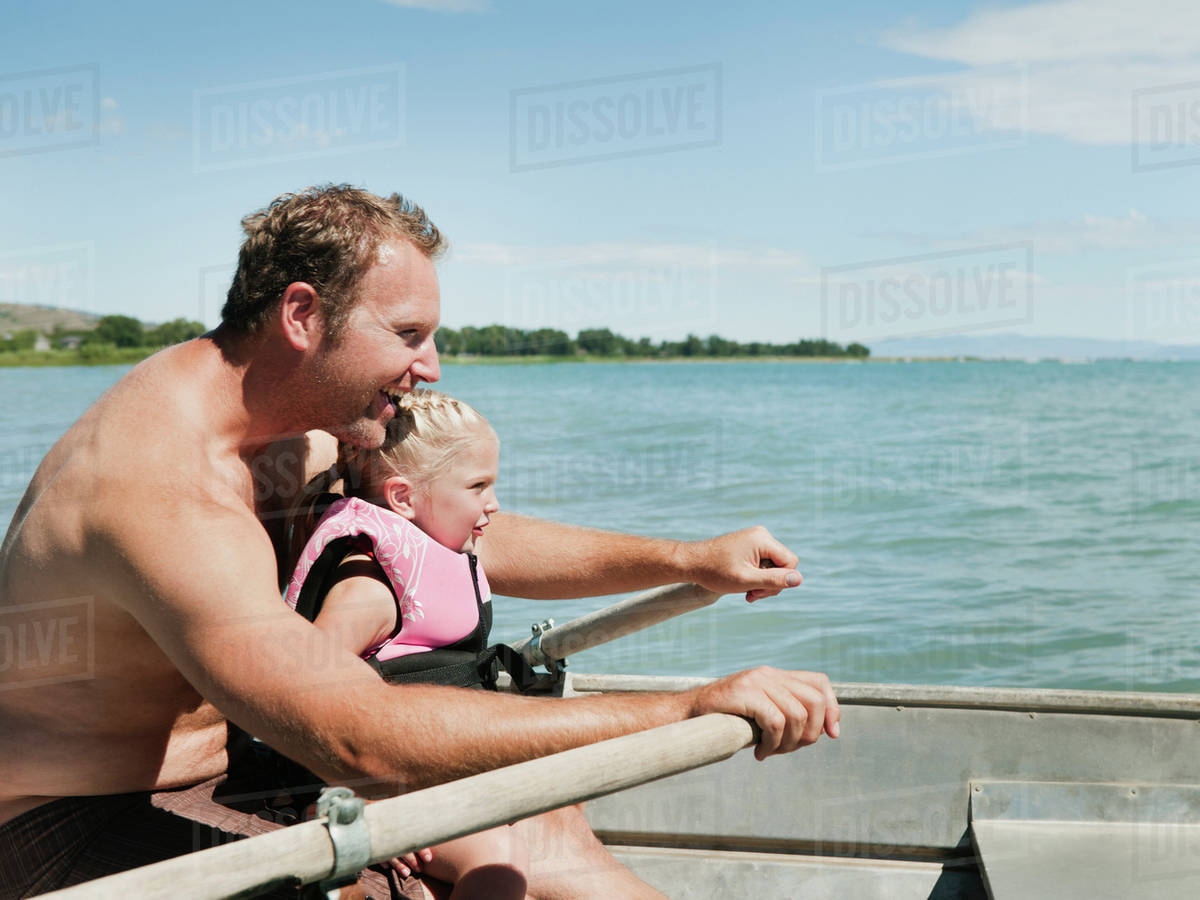 Father and daughter (2-3) on boat - Royalty-free Stock Photo | Dissolve