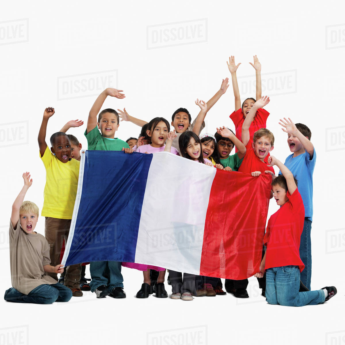 Children holding flag - Royalty-free Stock Photo | Dissolve