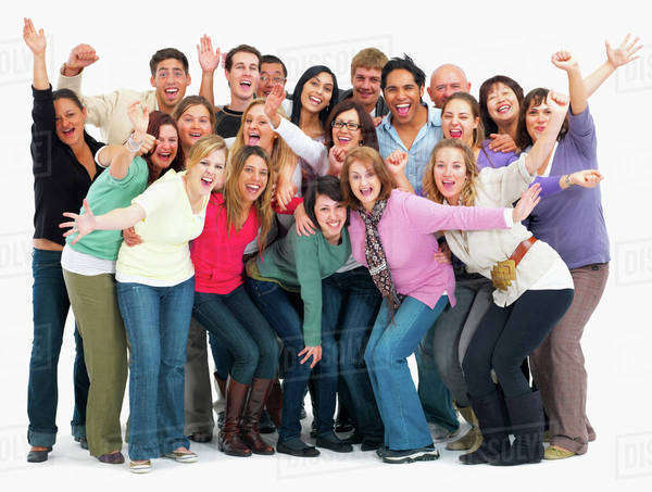 Group of people cheering - Royalty-free Stock Photo | Dissolve