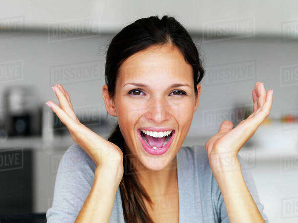 Excited woman - Royalty-free Stock Photo | Dissolve