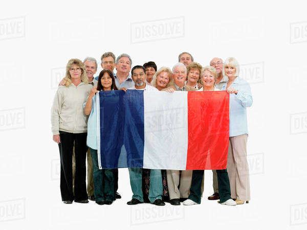 Group of people holding the flag of France - Royalty-free Stock Photo ...