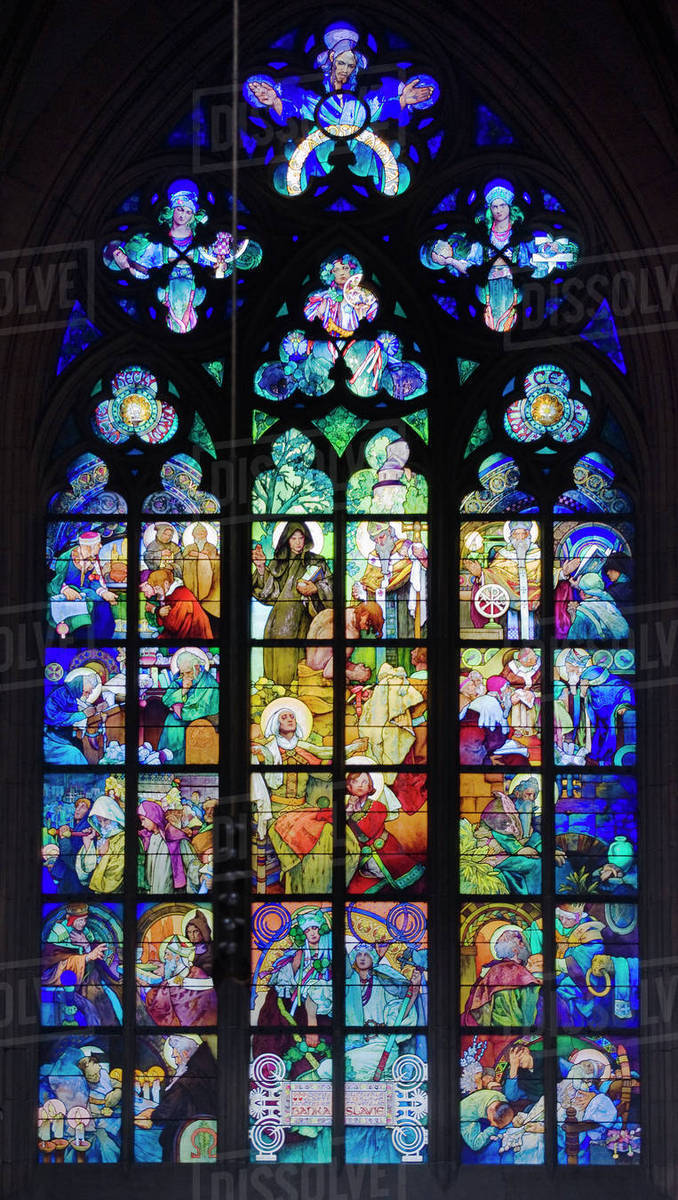 Interior view of cathedral window - Royalty-free Stock Photo | Dissolve