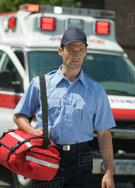 EMT carrying medical kit - Royalty-free Stock Photo | Dissolve