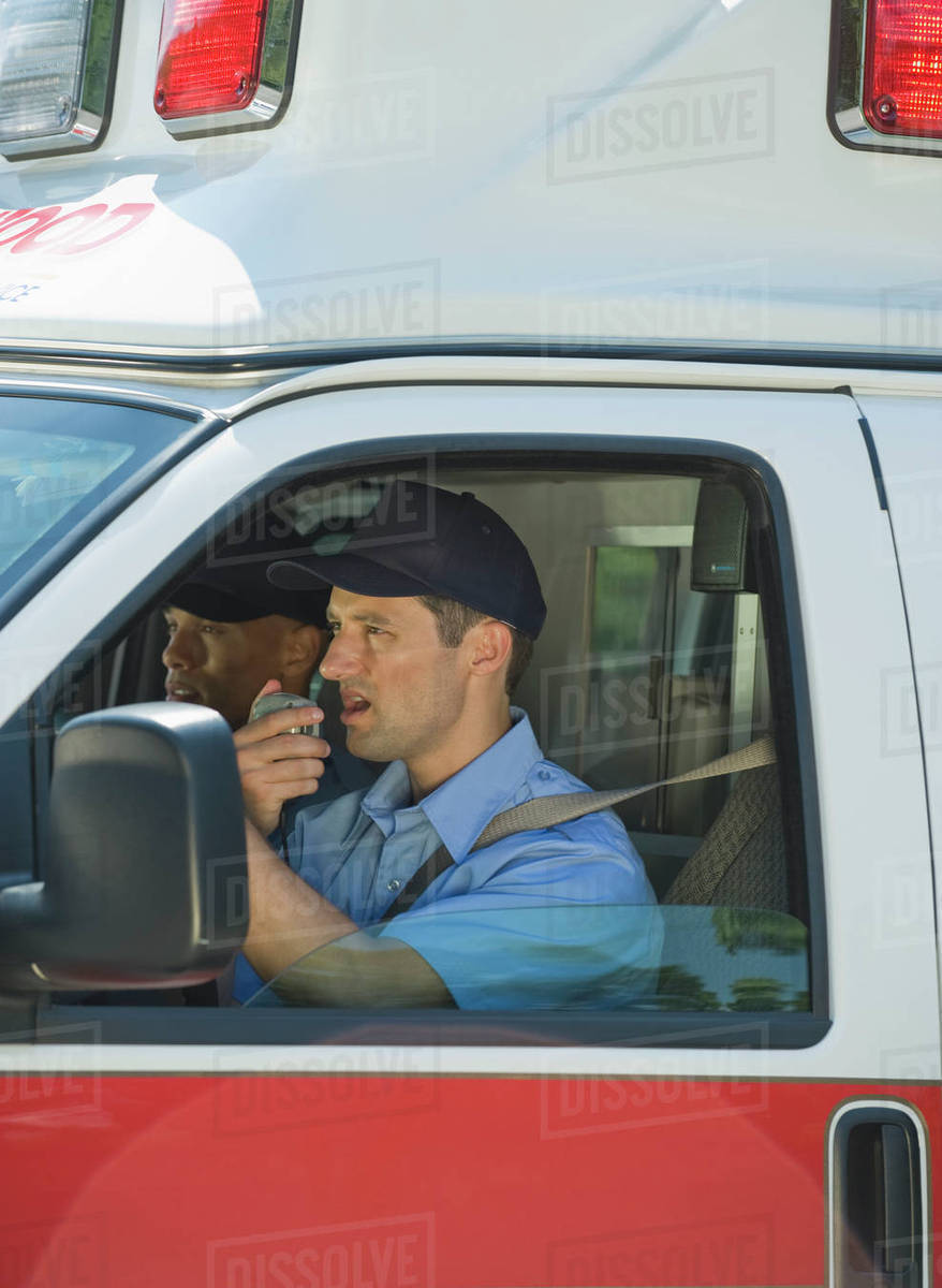EMT’s driving in ambulance - Royalty-free Stock Photo | Dissolve
