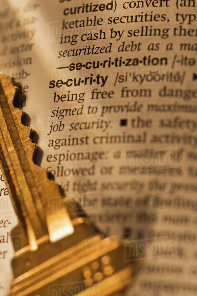 Definition of security in dictionary and key - Royalty-free Stock Photo ...