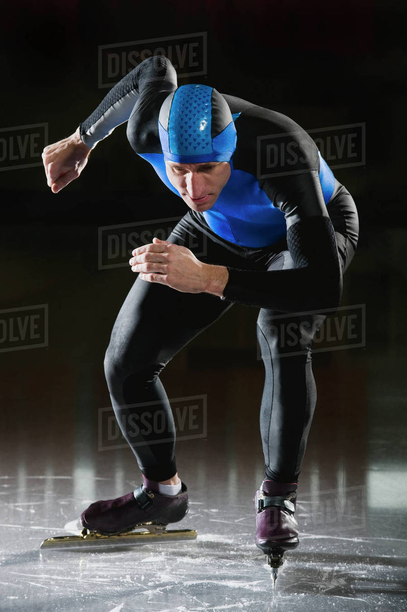 Male speed skater on ice - Royalty-free Stock Photo | Dissolve