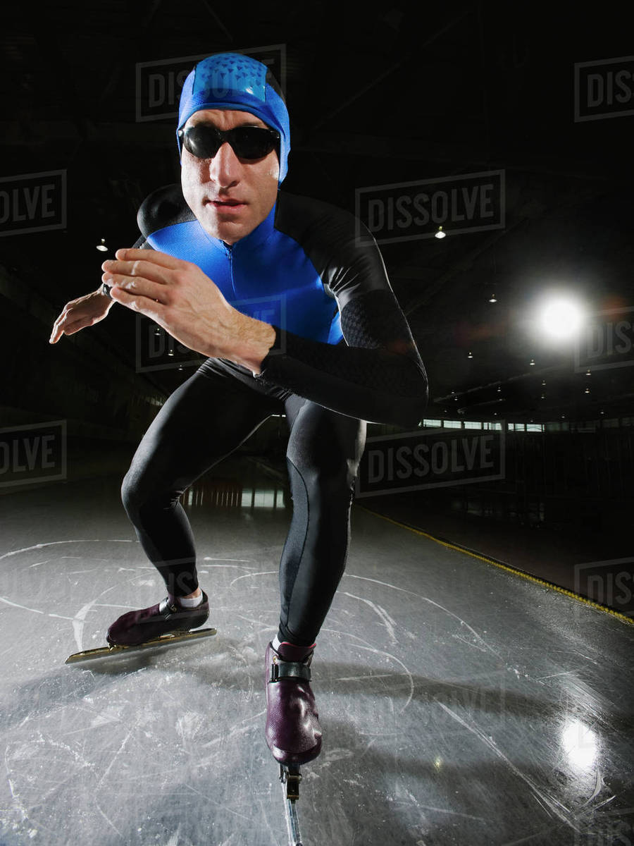 Male speed skater on ice - Royalty-free Stock Photo | Dissolve