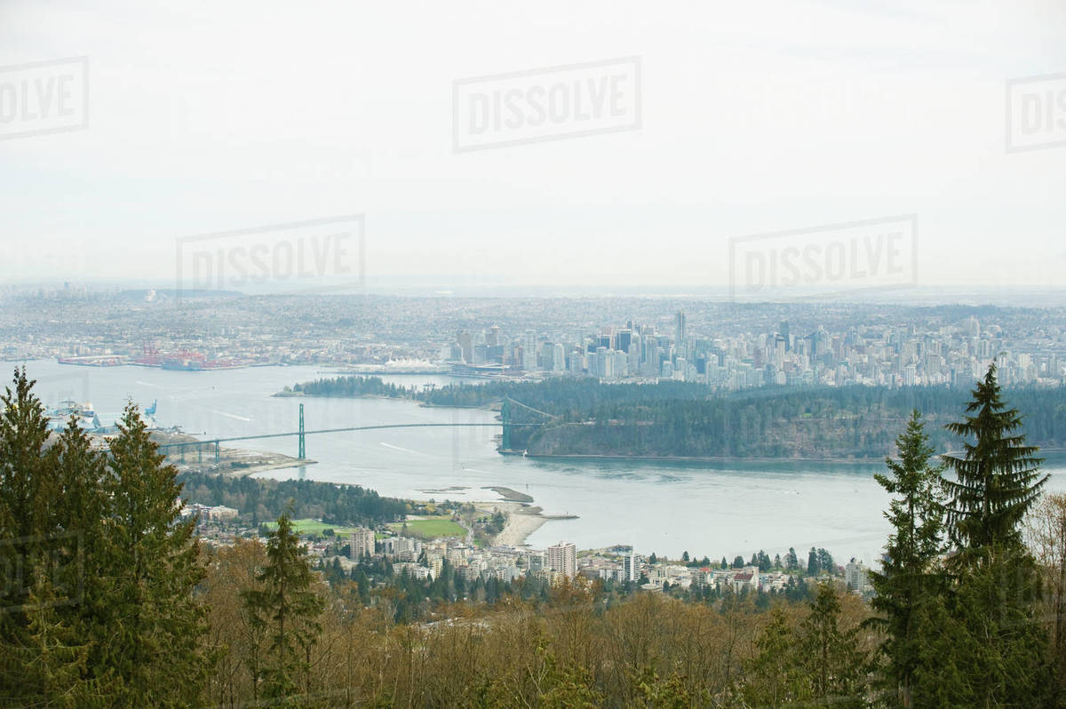 City along river, Vancouver, British Columbia, Canada - Royalty-free ...