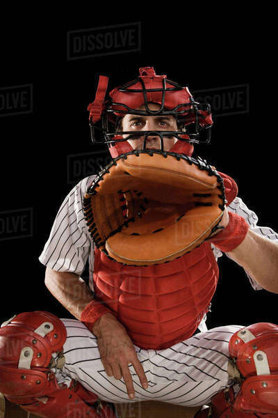Baseball catcher signaling - Royalty-free Stock Photo | Dissolve
