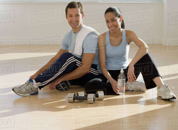Portrait of couple at health club - Royalty-free Stock Photo | Dissolve