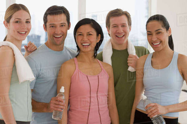 Portrait of friends at health club - Royalty-free Stock Photo | Dissolve