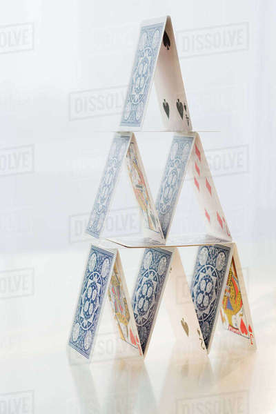 Close up of house of cards - Royalty-free Stock Photo | Dissolve