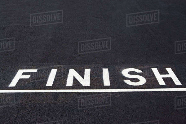 Finish line painted on asphalt - Royalty-free Stock Photo | Dissolve