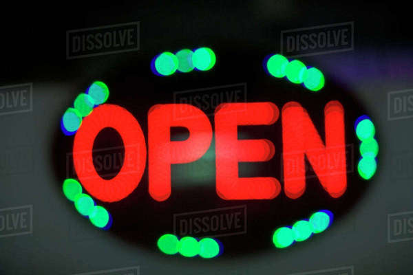 Open sign - Royalty-free Stock Photo | Dissolve