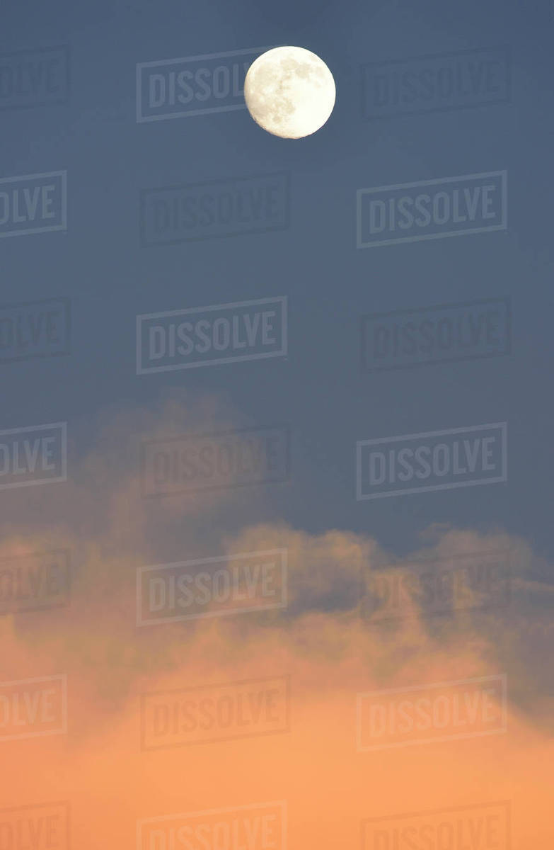 Full moon at dusk - Royalty-free Stock Photo | Dissolve