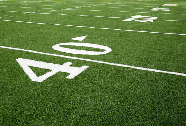 Football field marking of 40 yard line - Royalty-free Stock Photo ...