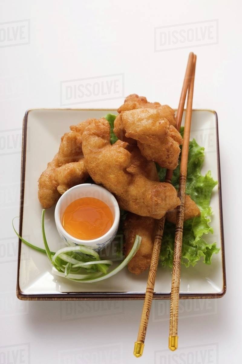 Asian chicken nuggets with apricot sauce - Royalty-free Stock Photo ...