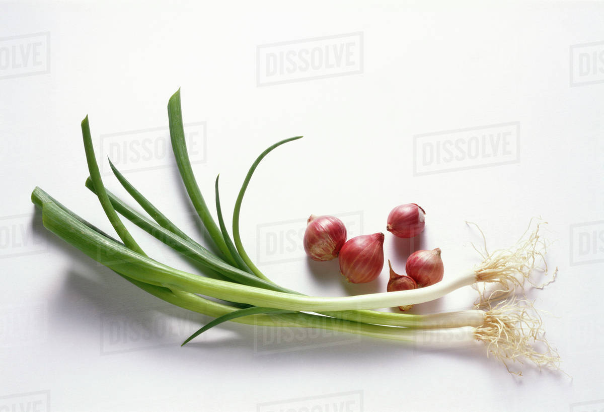 Red Thai onions and spring onions - Royalty-free Stock Photo | Dissolve