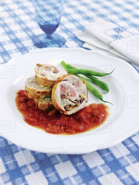 Braciolone alla Napoletana (Pork roulade with tomato sauce) - Stock ...