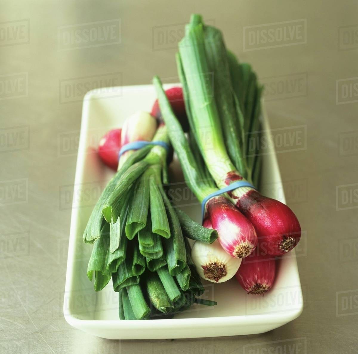 Two bunches of red spring onions - Royalty-free Stock Photo | Dissolve