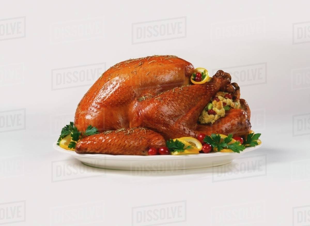 Stuffed Roasted Turkey on a Platter - Royalty-free Stock Photo | Dissolve