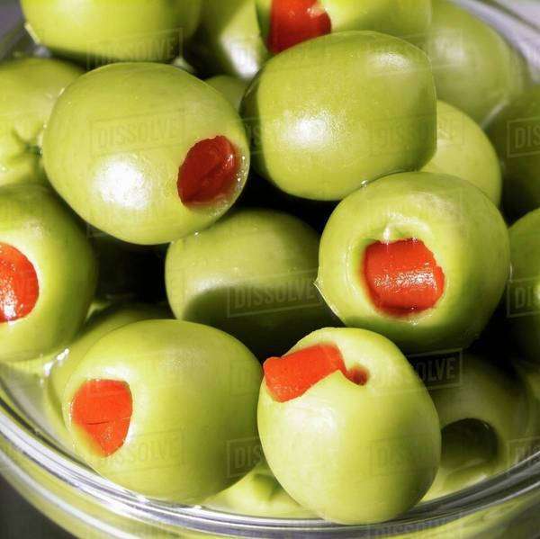 Stuffed green olives (close-up) - Royalty-free Stock Photo | Dissolve