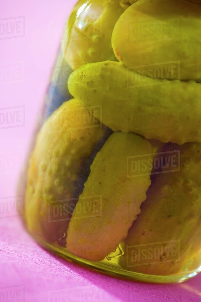 Pickled gherkins in jar - Royalty-free Stock Photo | Dissolve