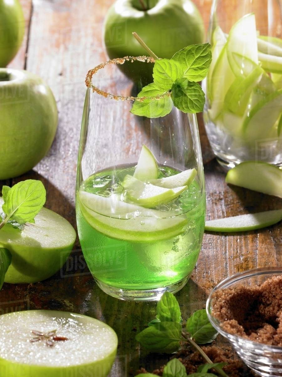 Apple Martini in glass with sugared rim - Royalty-free Stock Photo ...