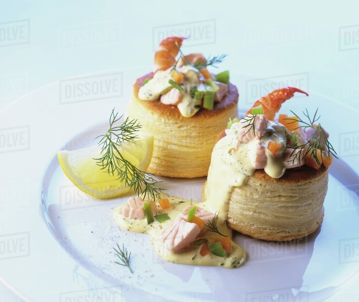 Vol-au-vents filled with fish ragout - Royalty-free Stock Photo | Dissolve