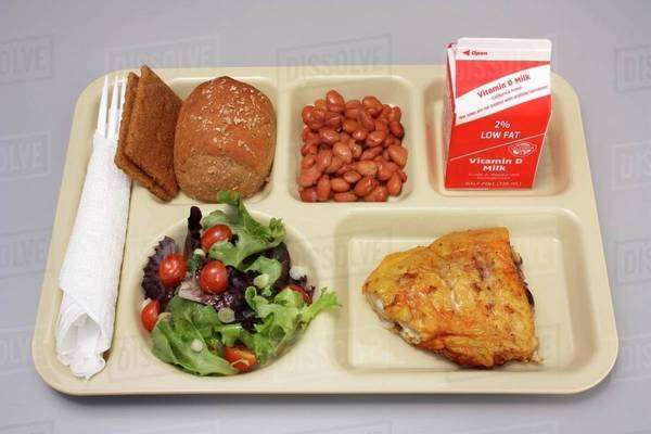 Childs School Lunch on Tray; Healthy - Royalty-free Stock Photo | Dissolve