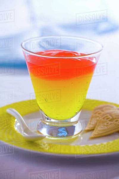 Two tone jelly in a glass - Royalty-free Stock Photo | Dissolve