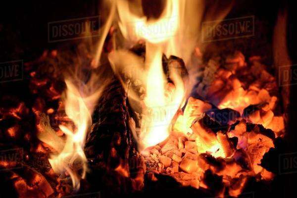 A burning fire - Royalty-free Stock Photo | Dissolve