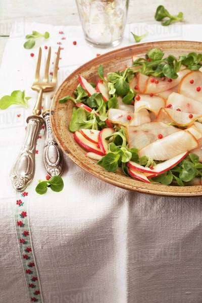 Swordfish carpaccio with apple - Stock Photo - Dissolve