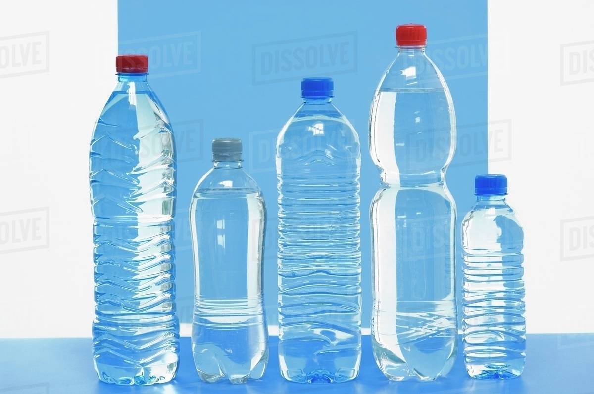 Various bottles of mineral water - Stock Photo - Dissolve