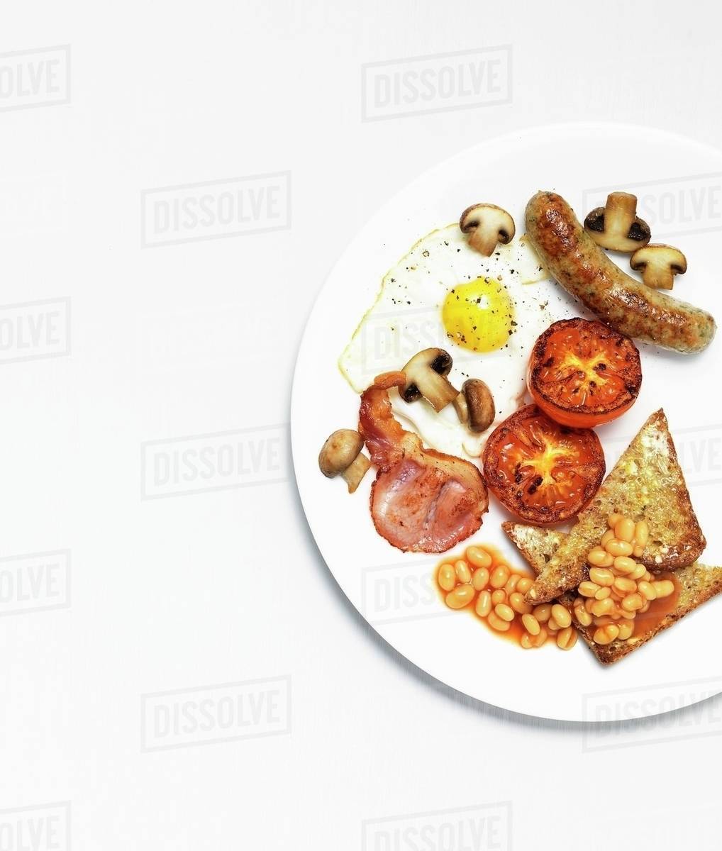 An English breakfast on a plate - Royalty-free Stock Photo | Dissolve