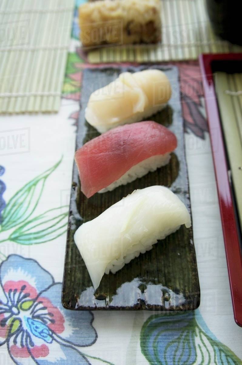 Different kind of Nigiri sushi - Stock Photo - Dissolve