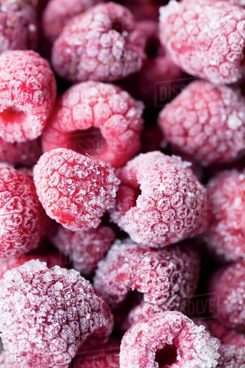 Frozen raspberries (close-up) - Royalty-free Stock Photo | Dissolve