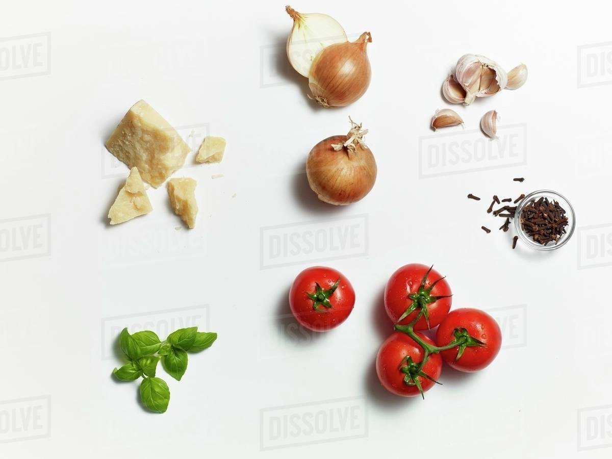 Ingredients for tomato sauce - Stock Photo - Dissolve