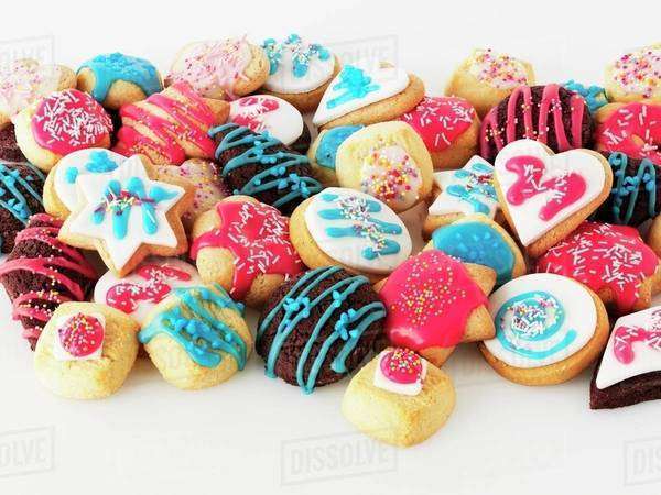 A selection of colourfully iced biscuits - Royalty-free Stock Photo ...