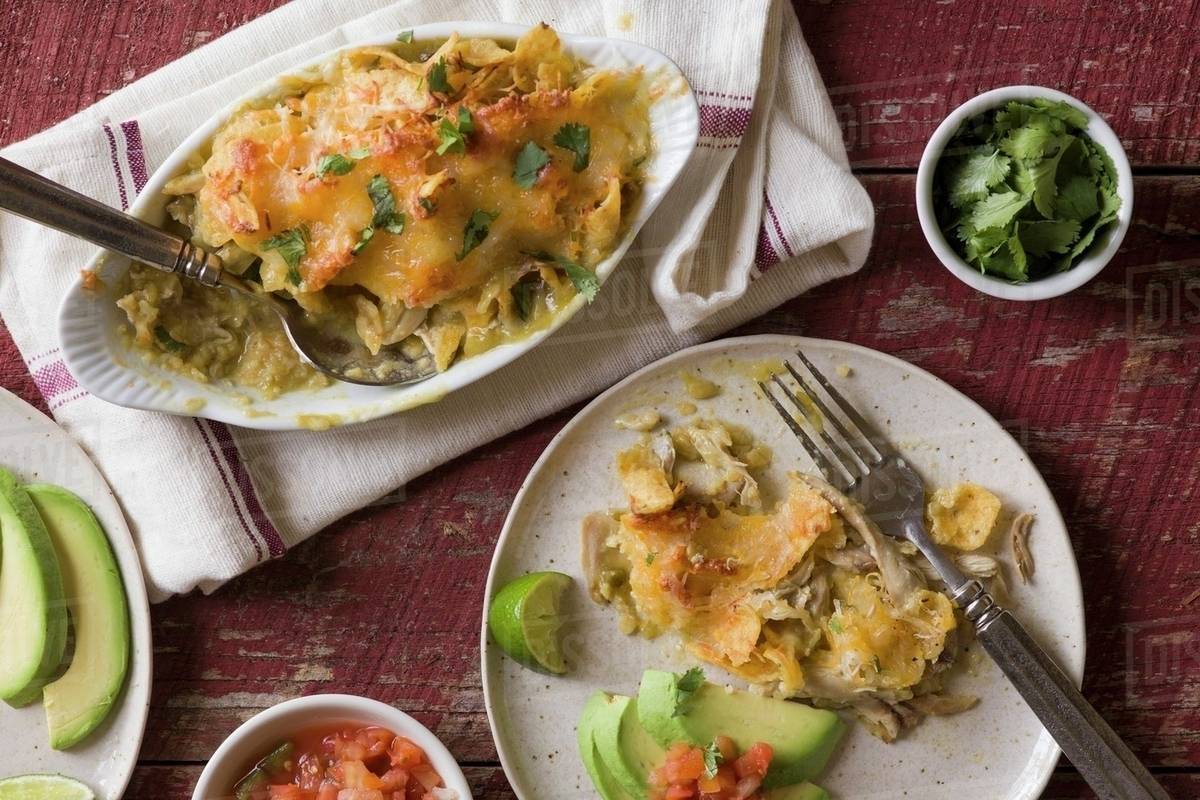 Gratinated enchiladas with chicken and cheese - Royalty-free Stock ...