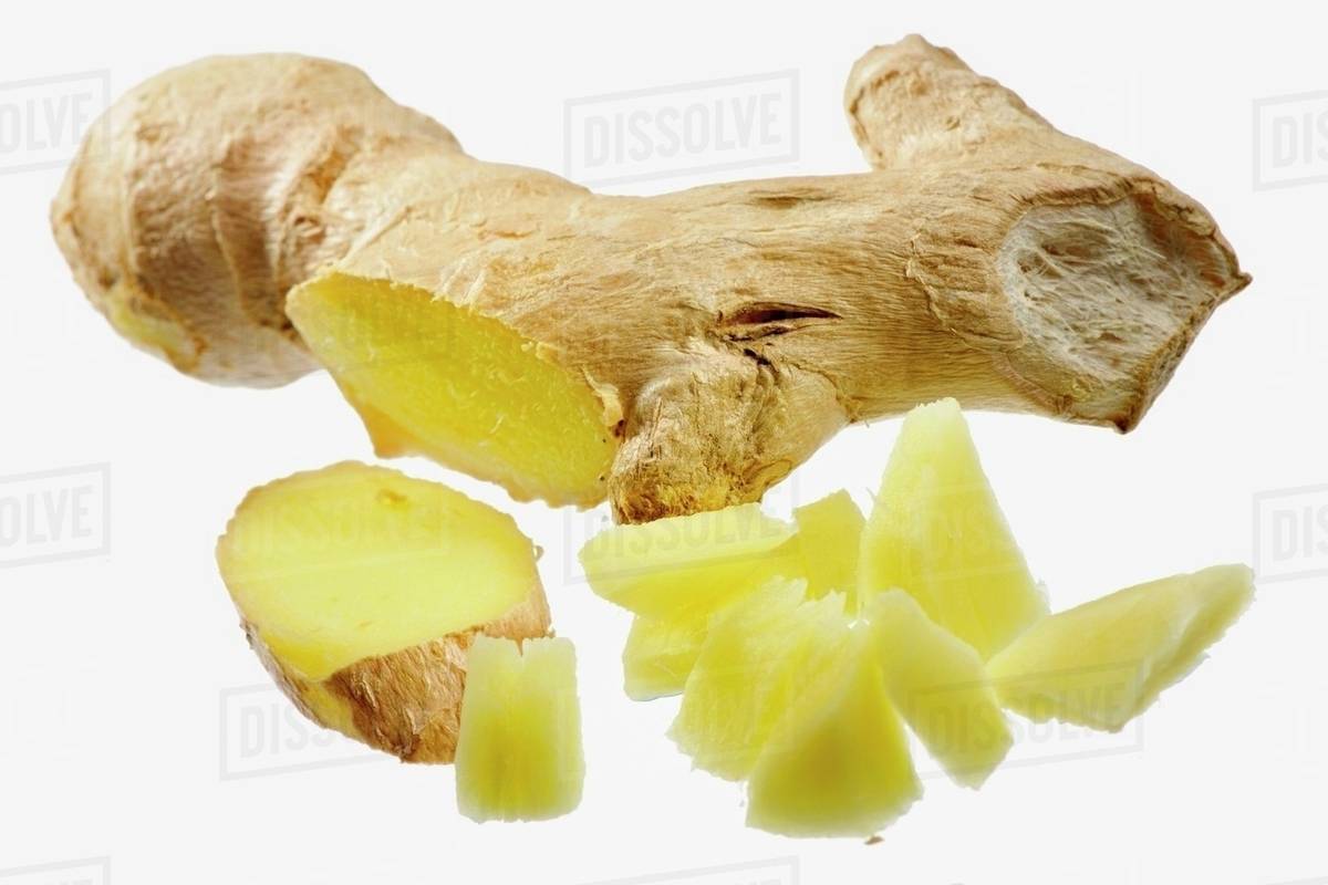 Ginger with small pieces - Stock Photo - Dissolve